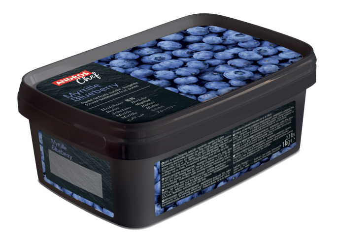 Sweetened blueberry puree - Andros Chef, professional fruit ingredients